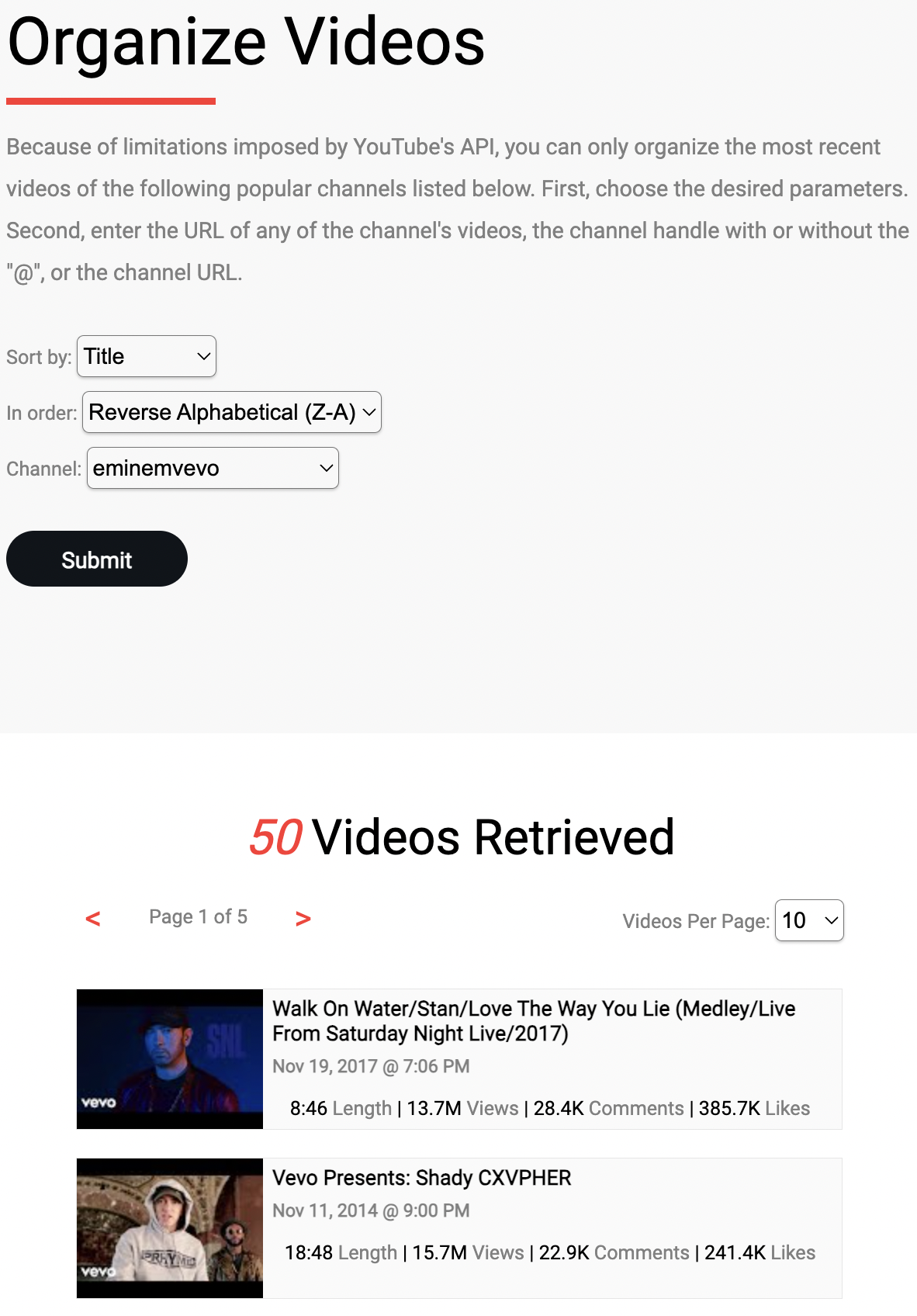 Organize YouTube Videos | WingAzul